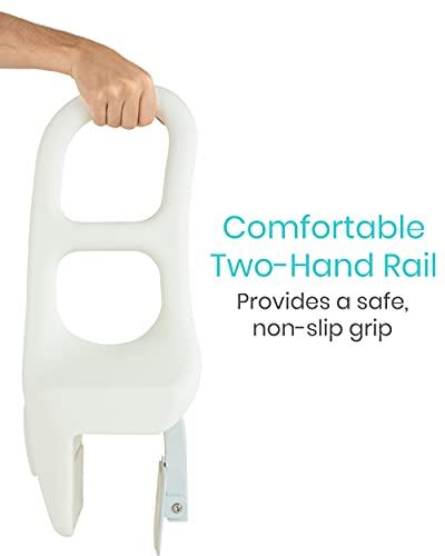 Vive Bathtub Rail - Bathroom Tub Safety Rail Heavy Duty for Seniors, Elderly, Handicap and Disabled - Clamp Railing Bath Support - Adjustable Shower Hand Grip - Handle Assist Grab Bar - Fits Most Tubs