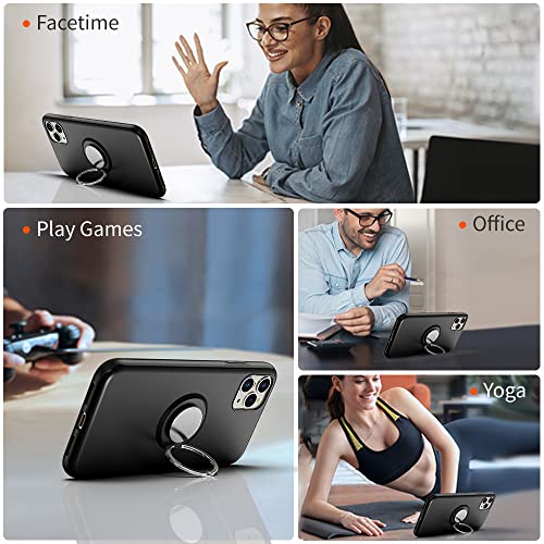 Magnetic Case for iPhone 11 Pro Back Support Magnetic Car Mount, [Invisible Built-in Metal Plate] Ultra Thin Soft TPU Shockproof Anti-Scratch 360 Protective Cover for Apple iPhone 11 Pro Black