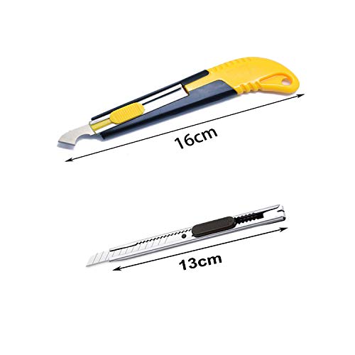YouU 1pcs Acrylic Cutter and 10 Pcs Blade Set with Mini Box,Multi-Use Cutter with Cutting Blade/1pcs Retractable Utility Knife(Silver)