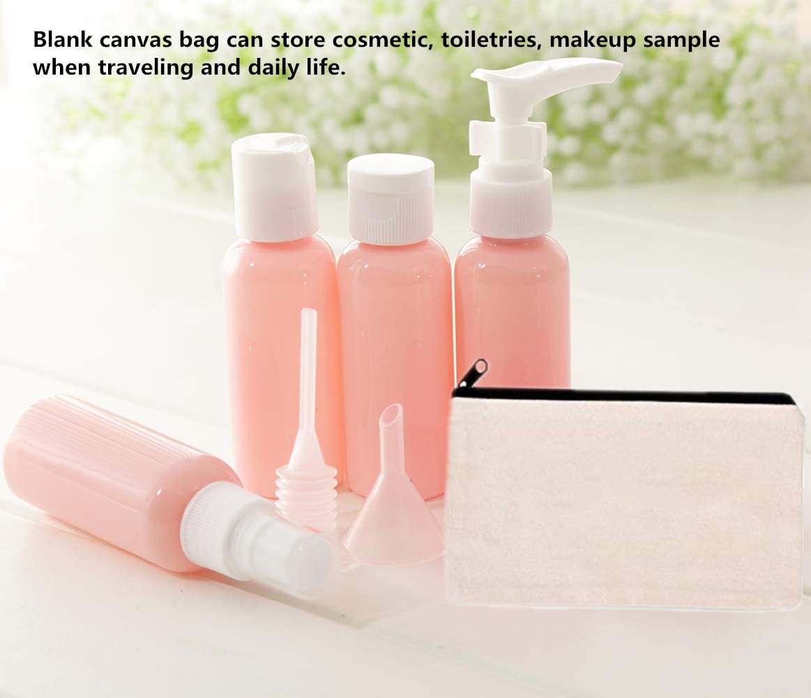 LifeUnite 10 PCS Canvas Makeup Bag Cosmetic Pouch Blank Zipper Bag-9.1 × 5.9 inch