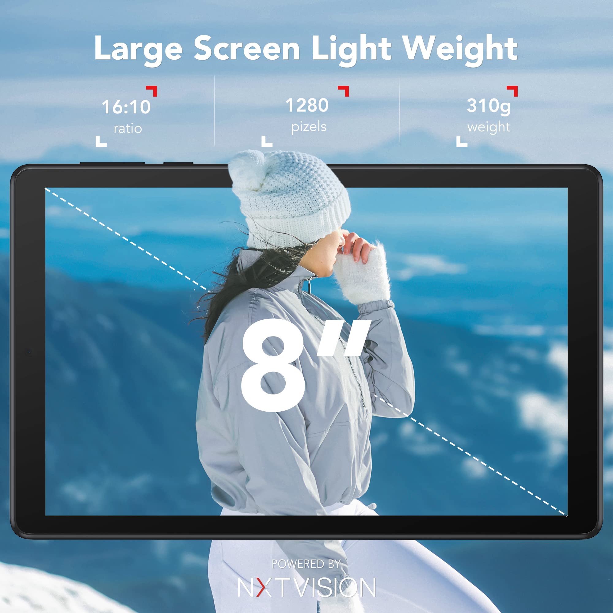 TCL TAB 8 Wi-Fi Android Tablet, 8 Inch HD Display, 3GB+32GB (Up to 512GB), 4080mAh Battery, Basic Tablet Android 11, with Tablet Case, Prime Black