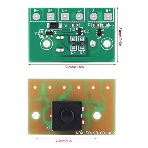 Solar Lamp Controller, Solar Power Charging Module 3.7V Lithium Battery Control Circuit Board with ON/Off Light Control Switch