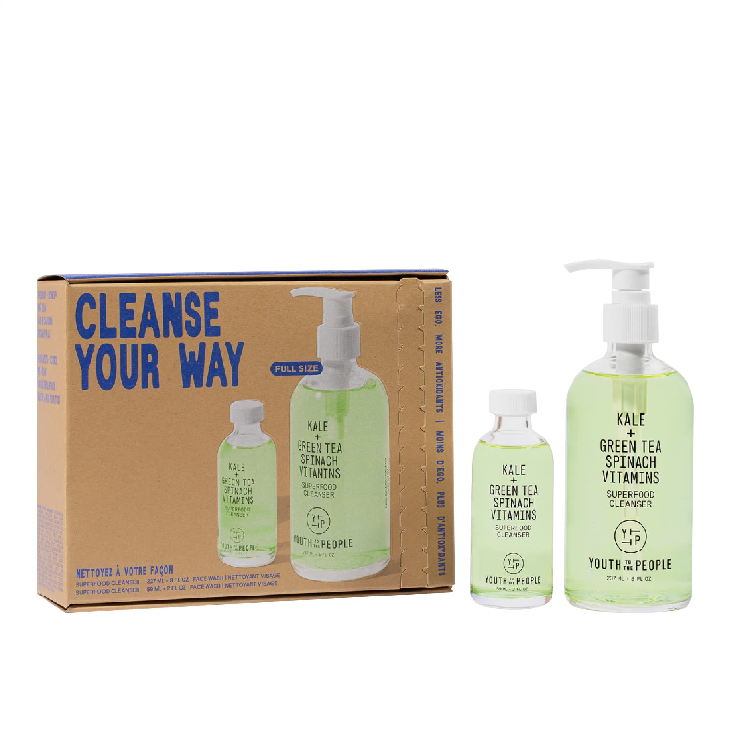Youth To The People Cleanse Your Way Kit - Full Size Superfood Cleanser (8oz) + Travel Size (1oz)