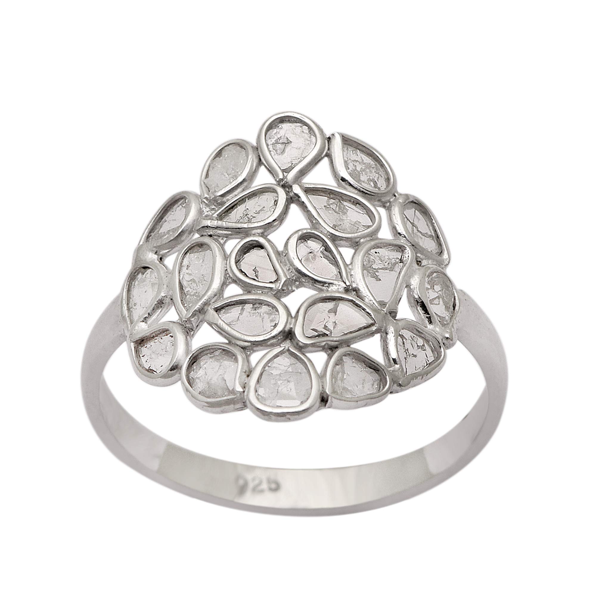 Shine Jewel 2.50 CTW natural diamond polki designer wedding ring Natural Diamond Polki Ring (5)