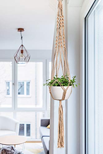 TIMEYARD Macrame Plant Hangers Set of 3 - Handmade Indoor Outdoor Hanging Planter Plant Holder - Modern Boho Home Decor