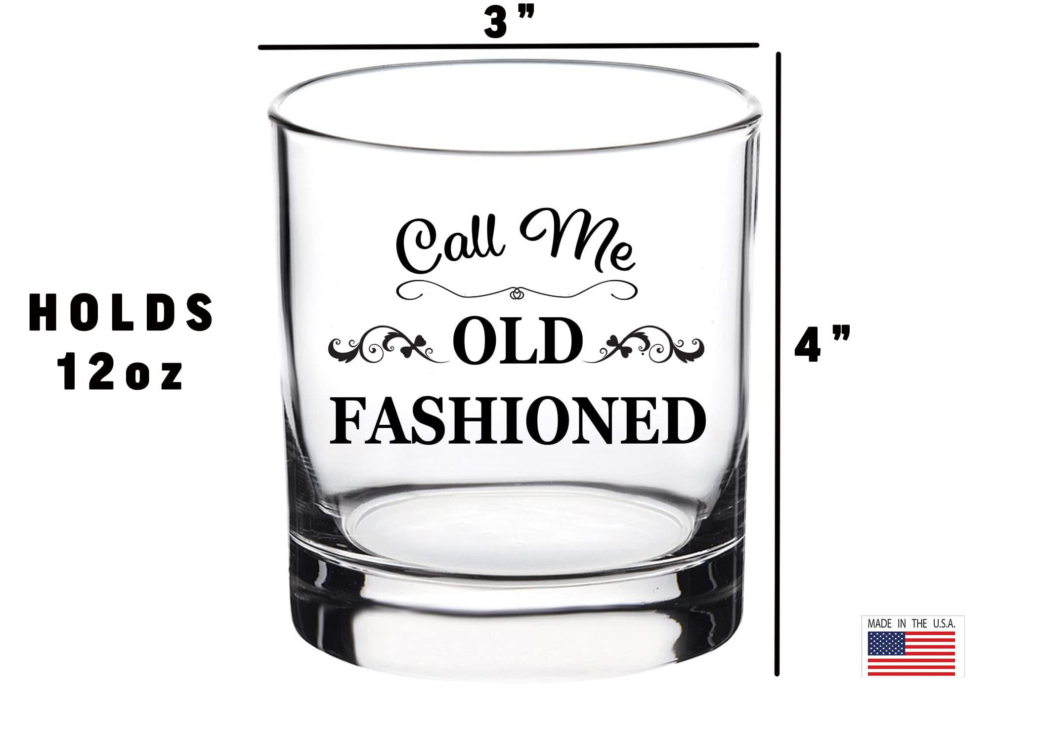 Rogue River Tactical Funny Call Me Old Fashioned Whiskey Glass Drinking Cup Gift For Him Men Dad Grandpa