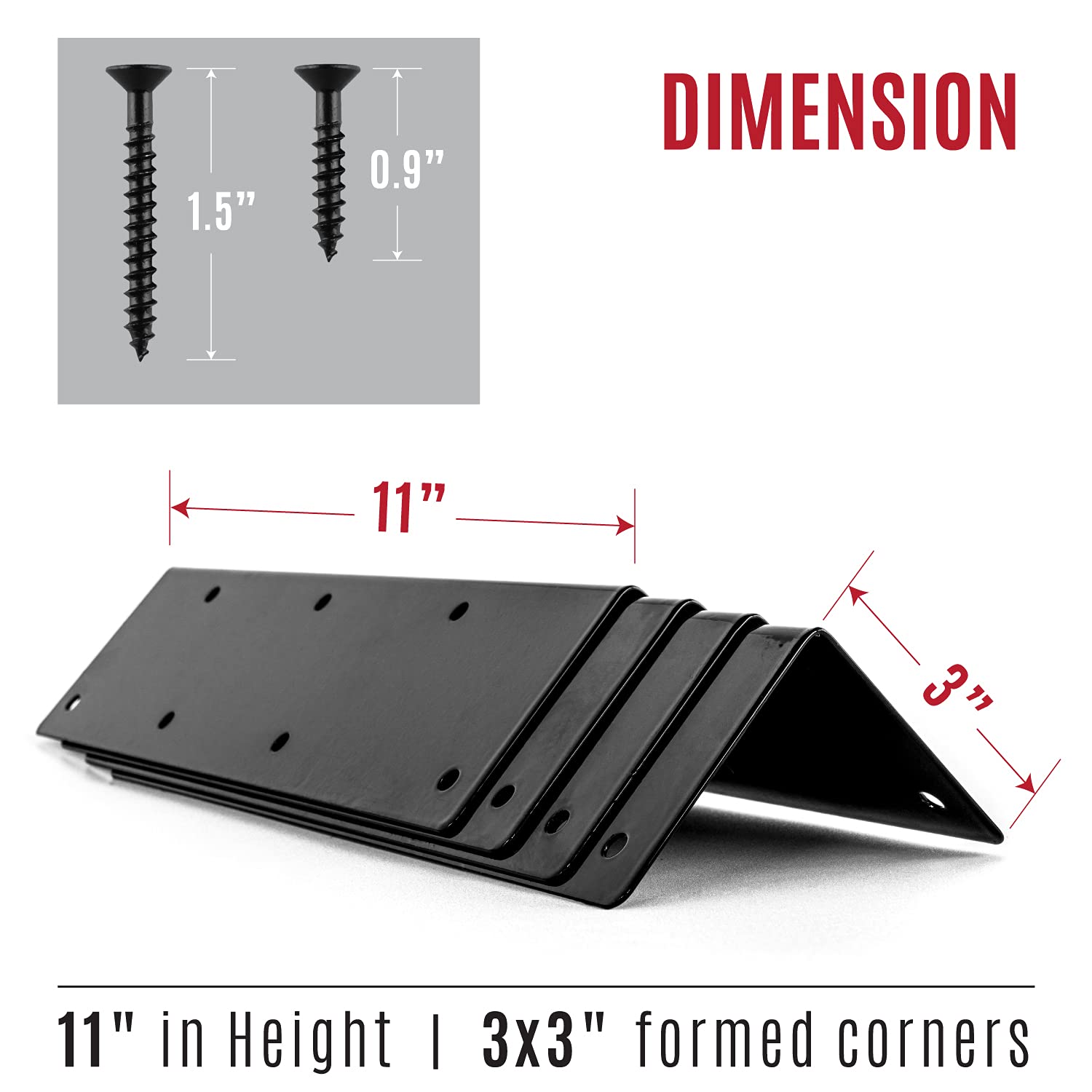TIMOSA Raised Garden Bed Corner Brackets for 12''-16'' H Bed, Metal Garden Corner Bracket Resistant,Rust Metal Bed Corner Bracket Connectors for Furniture (8pack -Black)