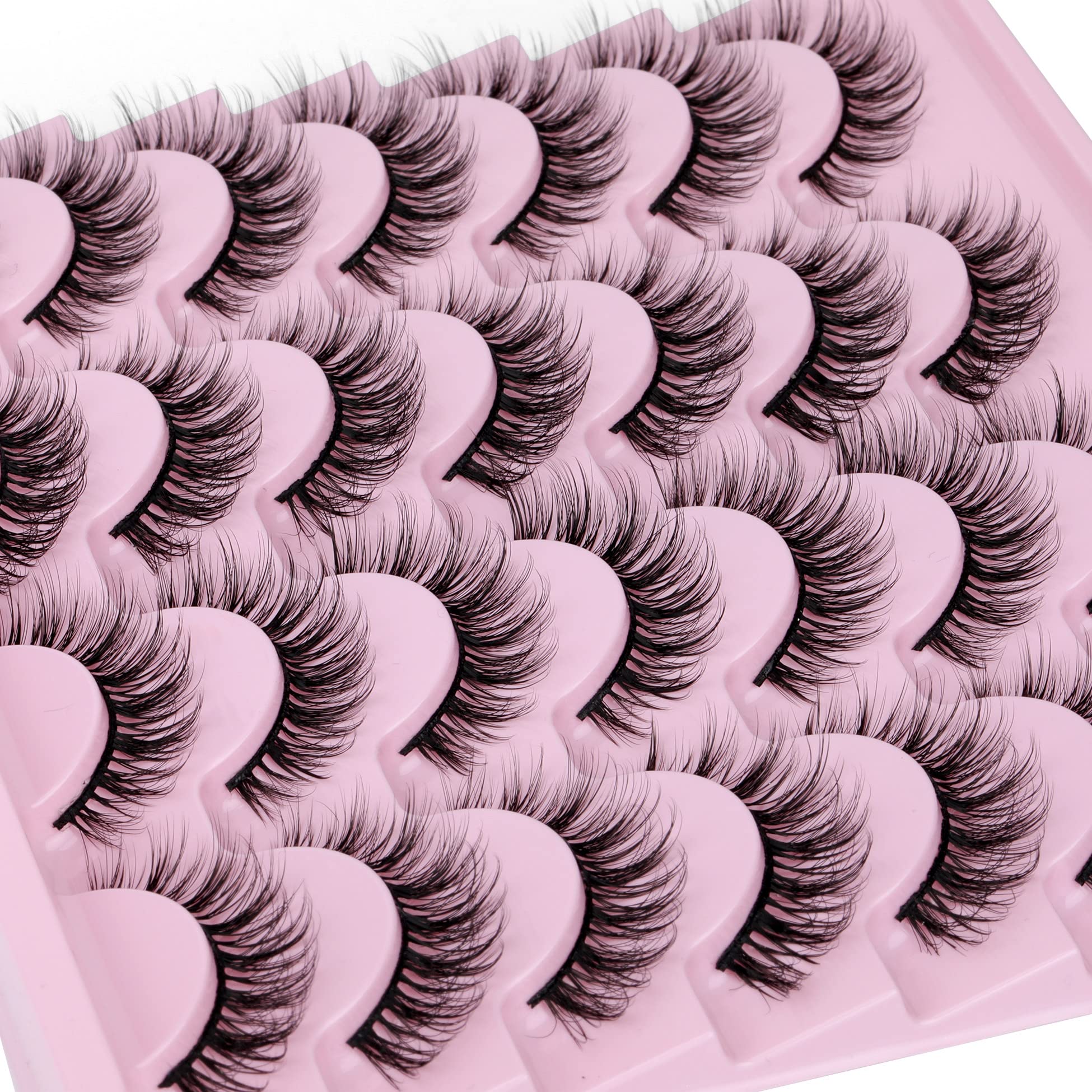 Wispy Lashes 3D Eyelashes Natural Look 14 Pairs Short Lashes That Look Like Extensions Lashes Pack False Eyelashes by EYDEVRO