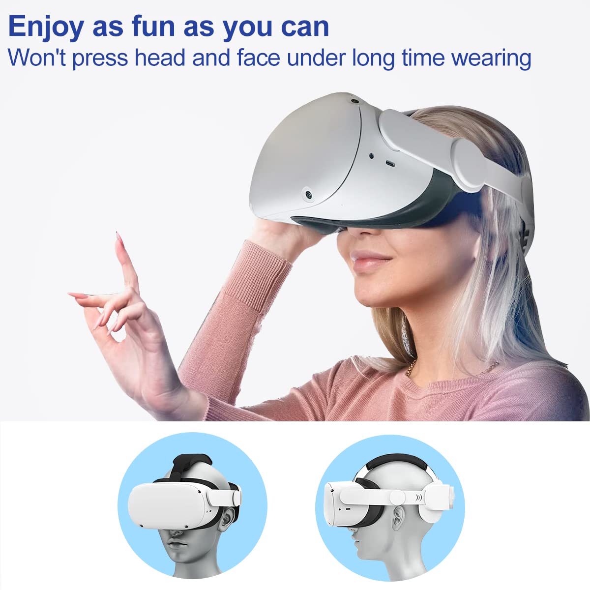 VR Replacement Head Strap for Oculus Quest 2,Ergonomic Comfortable Design Headset Adjustable Replacement Accessory for Quest 2 Elite Strap Lightweight Wear to Gaming/Movies