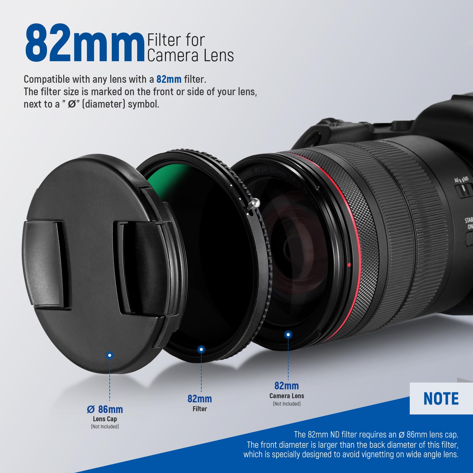 NEEWER 2 in 1 82mm Variable ND Filter ND2–ND32&CPL Filter(Circular Polarizer Filter) No X Cross/30 Layer Nano Coated/HD Optical Glass/Ultra Slim Aluminum Alloy Frame/Water Repellent/Scratch Resistant