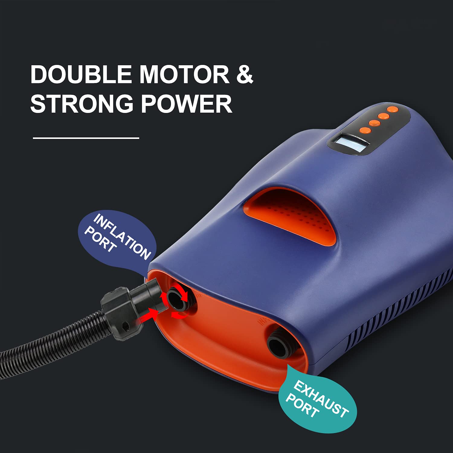 Rechargeable Sup Air Pump Power Cordless Portable, 16PSI with Battery, Stand Up Paddle Board Electric Pump Inflator/Deflator Air Compressor for Paddle Boards,Boat