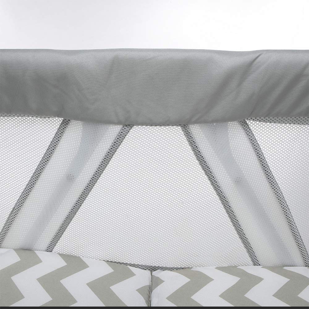 miclassic All mesh 2in1 Stationary&Rock Bassinet One-Second Fold Travel Crib Portable Newborn Baby (Crystal)