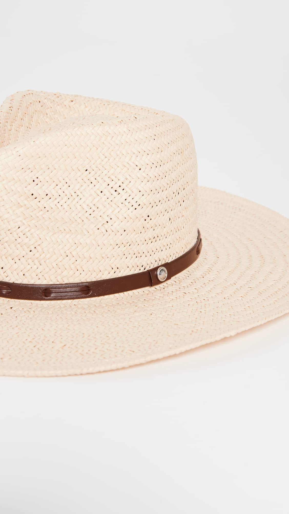rag & bone Women's Lexie Packable Wide Brim Fedora, NAT, Tan, S