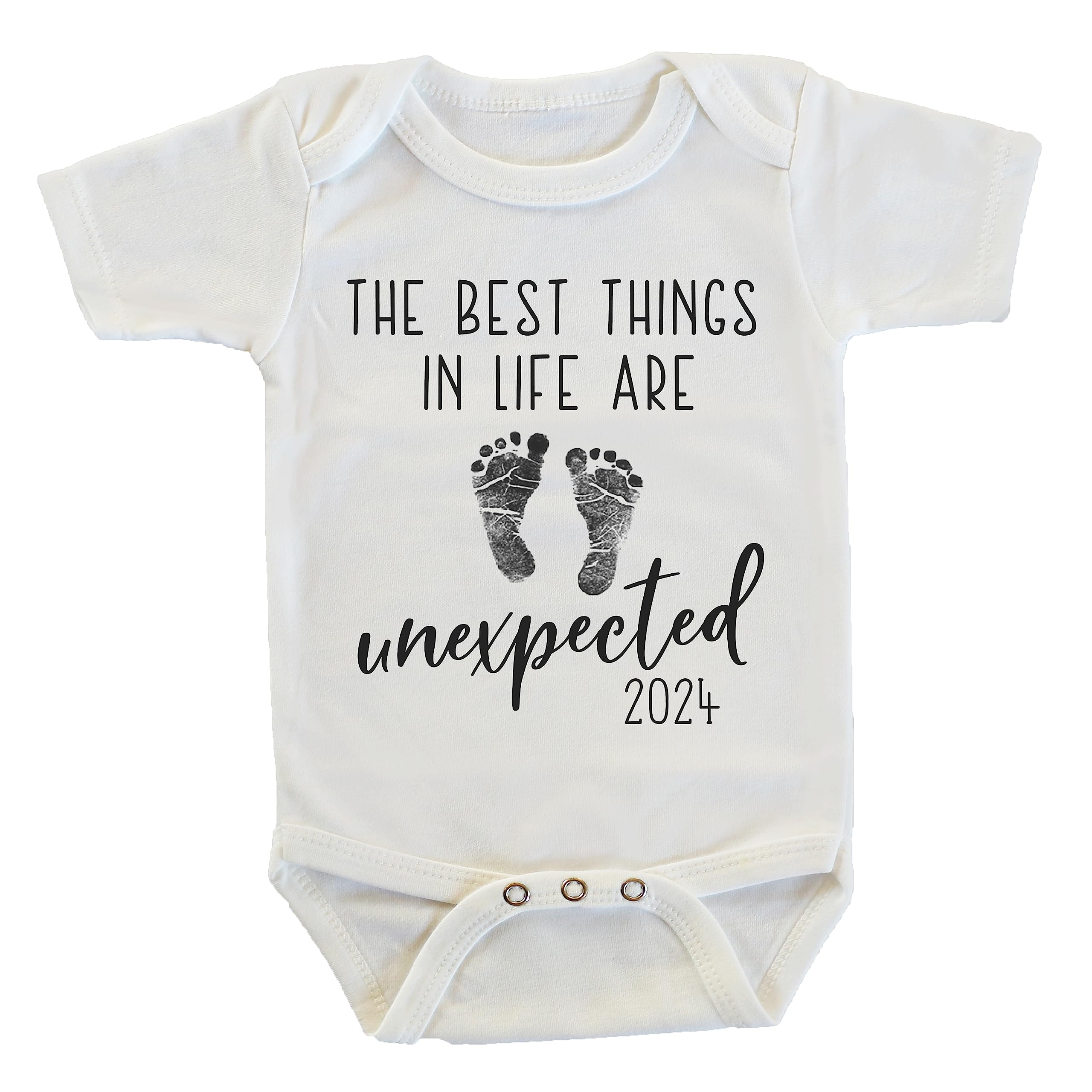 Witty and Bitty The Best Things in Life Are Unexpected Pregnancy Reveal Announcement Onesie/Bodysuit (September 2023)