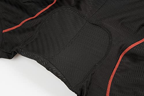 RISESBIK Women’s Cycling Underwear Bike Shorts 3D Padded, Bicycle MTB Underpants with Mesh Slim Lightweight (Black-Red, L)