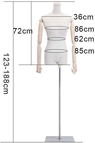 Mannequin Torso Mannequin Dress Form Torso Female Tailors Dummy Mannequin Dressmakers Dummies Fashion Students Display Bust with Wood Arm Flexible Change Suitable for Clo