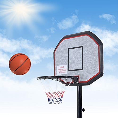 Movement God Portable Basketball Hoop System Height Adjustable 6.5ft-10ft with 43" Black Backboard for Indoor Outdoor Use