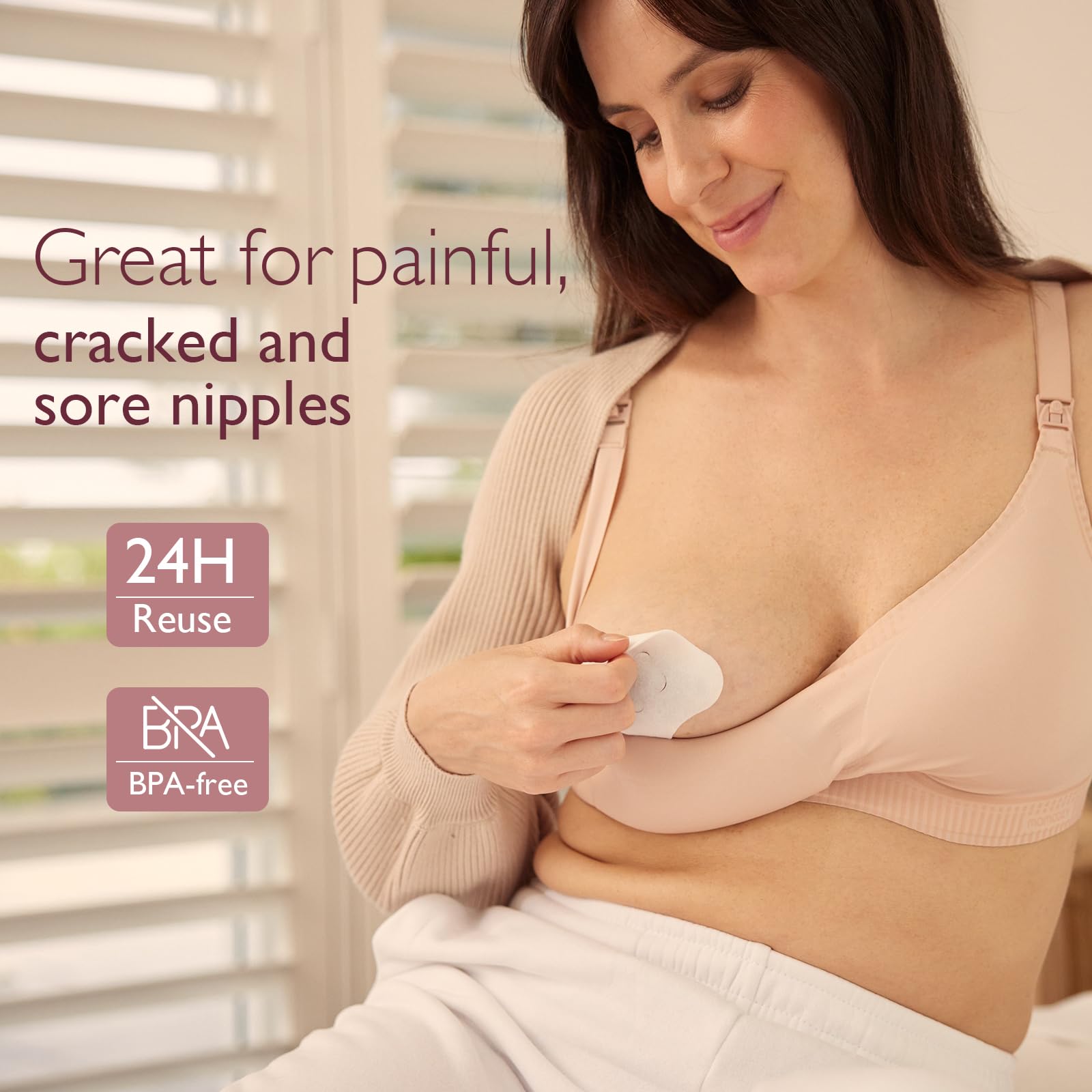 Momcozy Soothing Gel Pads, Instant & Long Cooling Relief for Sore Nipples, Made Without BPA, Hydrogel Pads with Lanolin for Breastfeeding, 6 Count