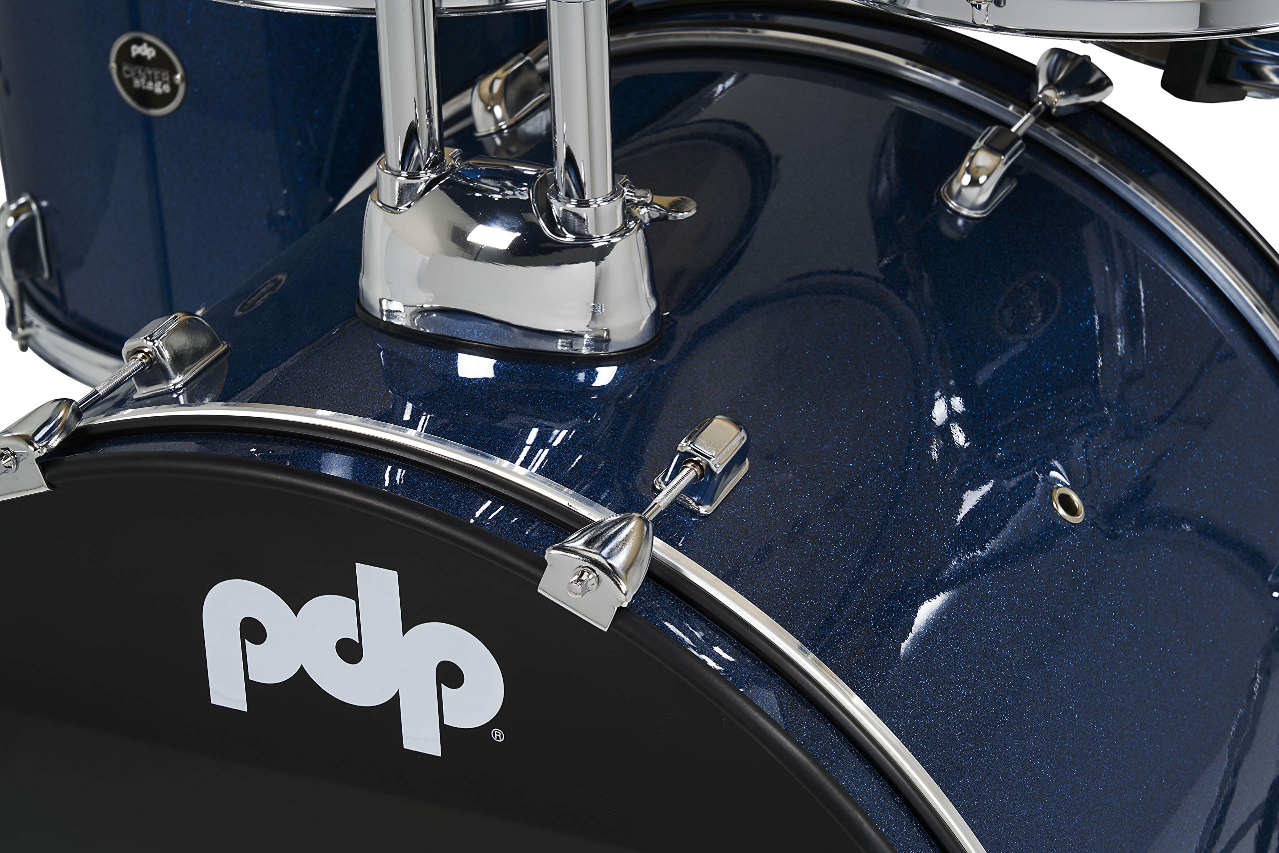 PDP By DW Center Stage Complete Drumkit, 5 Drum Set, Royal Blue Sparkle, 7x10, 8x12, 12x14 Floor, 14x20 Kick, 5x14 Snare (PDCE2015KTRB)