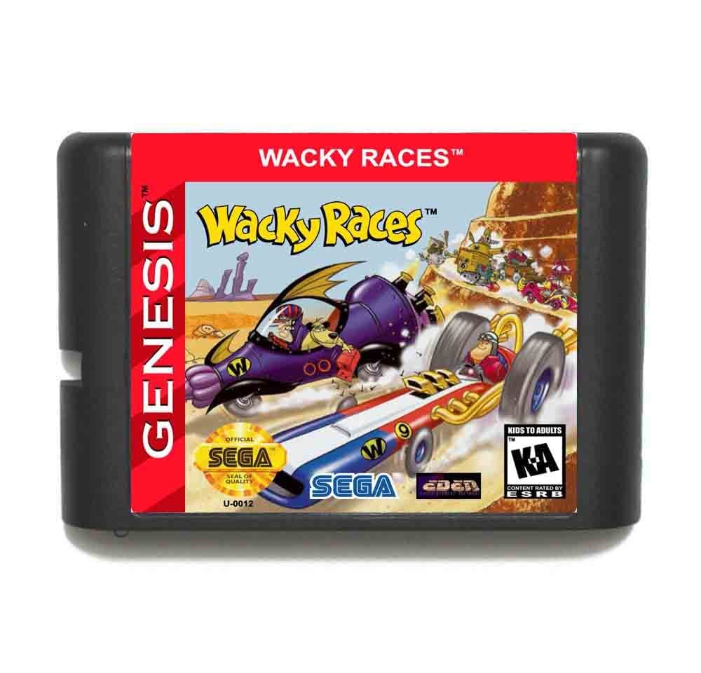 Wacky Races Game Cartridge 16 Bit MD Game Card With Retail Box For Sega Mega Drive For Genesis (US Box)
