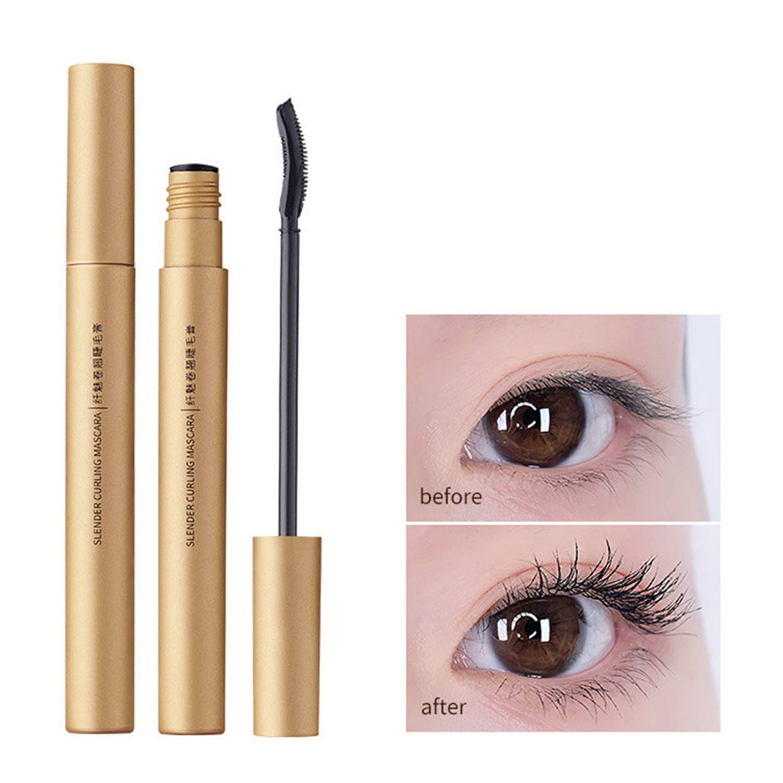Mascara 4D Silk Fiber Lash Mascara Natural Waterproof Smudges Proof Mascara Lengthening And No Clumping Formula Thick Long Lasting 3d Mascara Fiber Lashes(A)