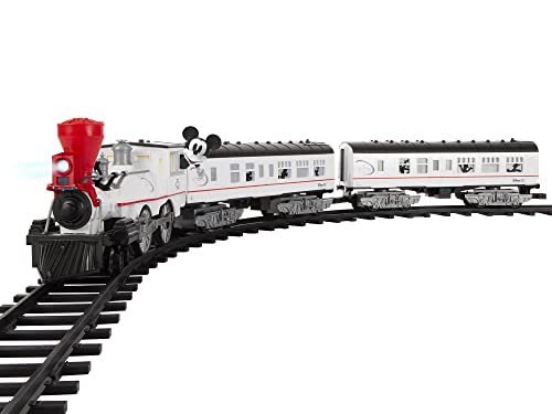 Lionel Disney100 Celebration Ready-to-Play Battery Powered Model Train Set with Remote, White, Black, Red, Large