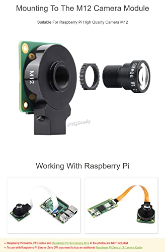 XYGStudy M12 Long Focal Length Lens, 5MP, 25mm Focal Length, Large Aperture, Compatible with Raspberry Pi Camera M12 (WS0202505)