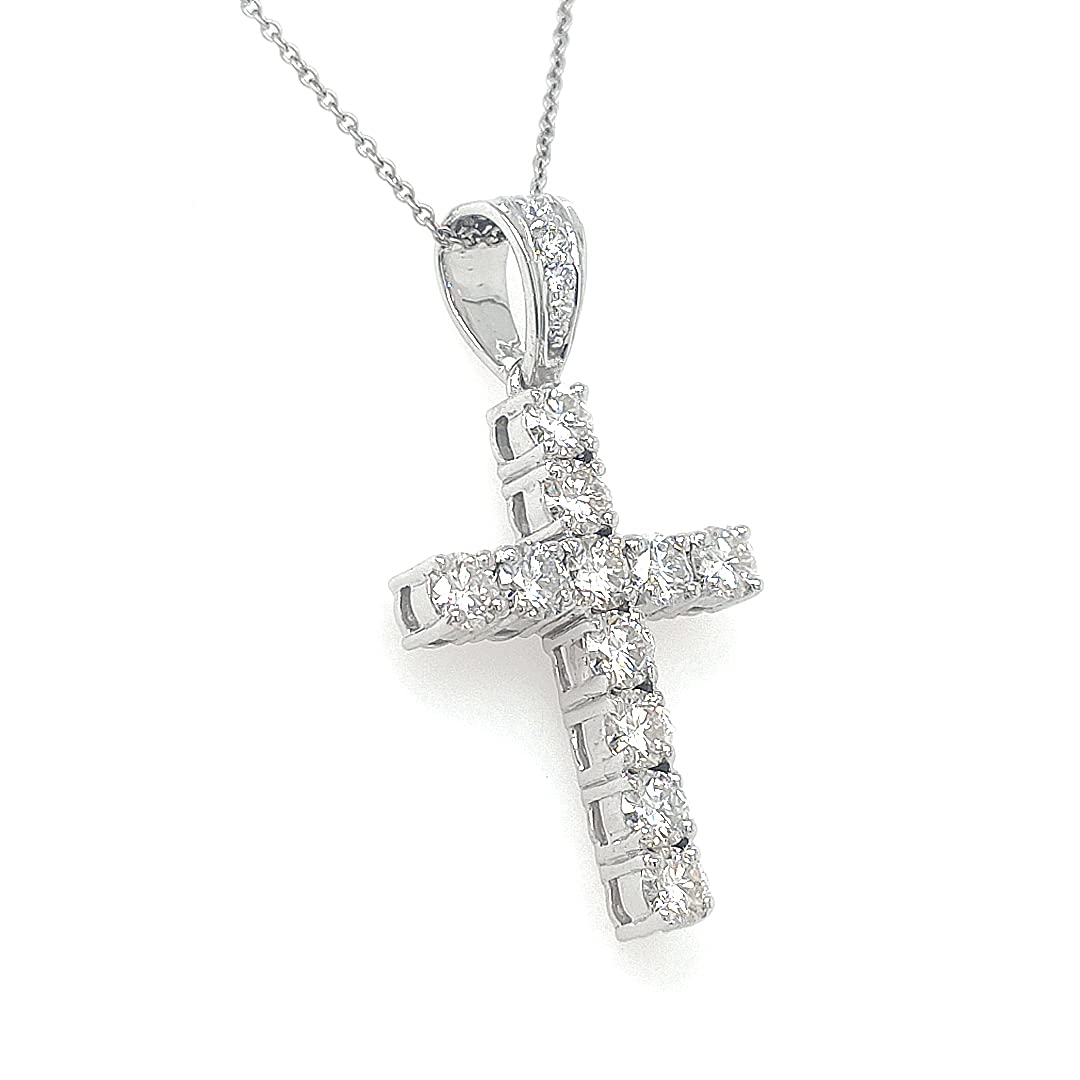 Moissanee 2.5 Carat Tw Diamond Moissanite Sparkling White Cross-Pendant For women in Sterling silver (Only Pendant, 4MM-Stones)
