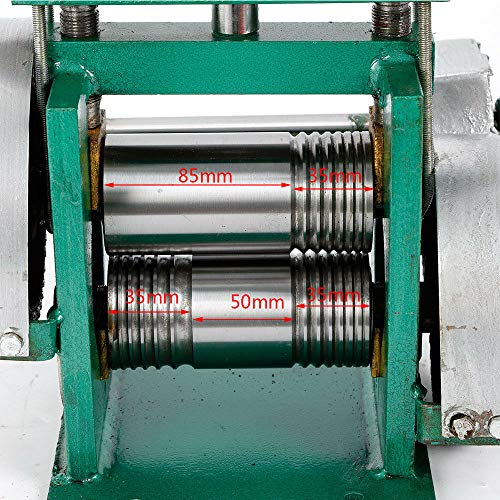 Stainless Alloy Manual Rolling Mill Machine Assembled Jewelry Metal Wire Reducing Thickness Press 85mm Tablett Green Jewelry DIY Tool