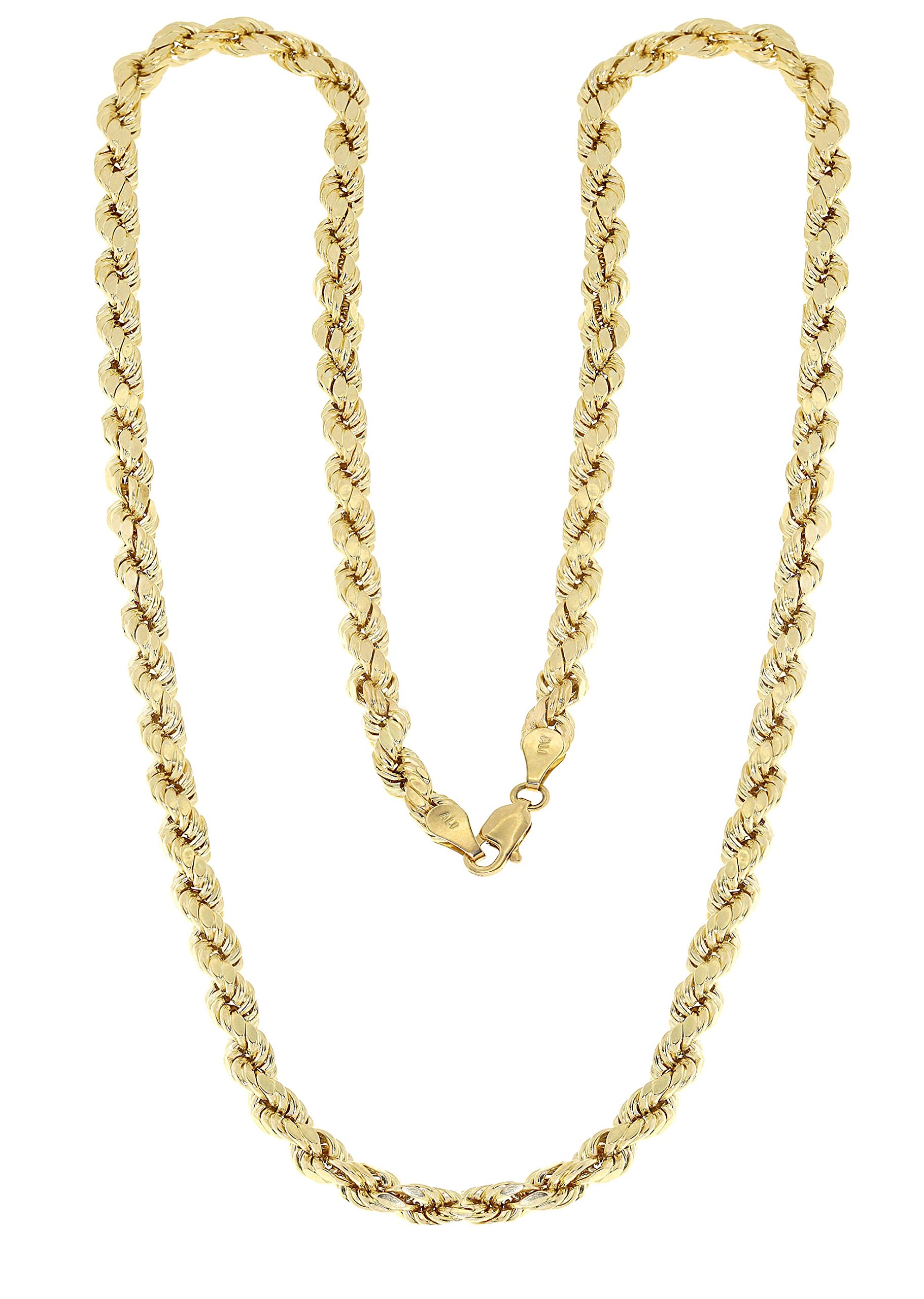 MCS Jewelry 10 Karat Yellow Gold Rope Chain Necklace 3.0mm (Length: 18”-24") (22)