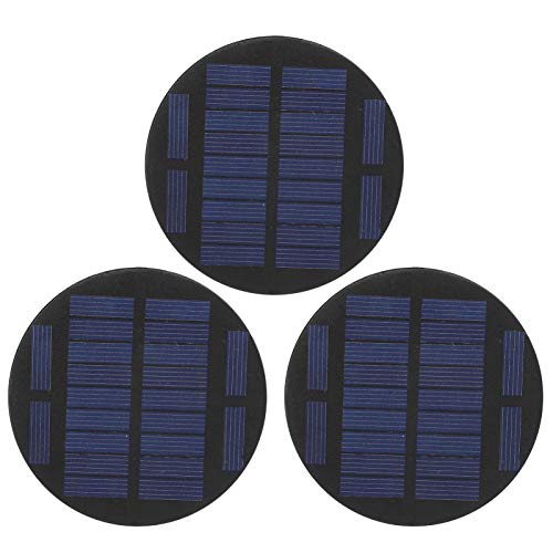 Solar Panel, 3Pcs Round Solar Panel Module, Upgraded Portable Solar Panel, Cell Power Module, Polysilicon DIY Industrial Supplies