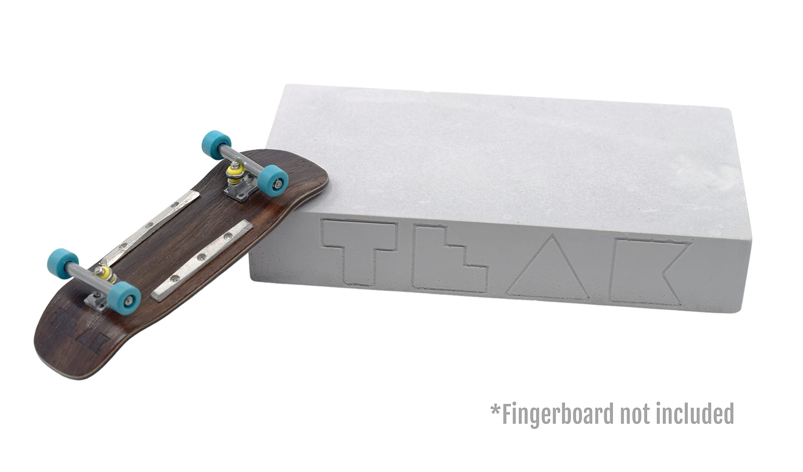 Teak Tuning Monument Series Concrete Fingerboard Obstacle, Big Slab Manual Pad - 5.5" Wide, 3" Long, 1" Tall - Ultra Premium, Super Durable Polymer Modified Concrete - Sterling Gray Colorway
