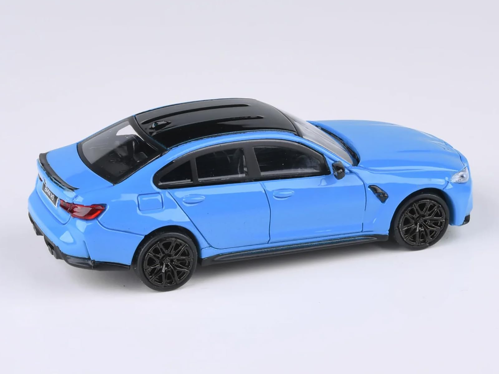 M3 (G80) Miami Blue with Black Top 1/64 Diecast Model Car by Paragon Models PA-55203