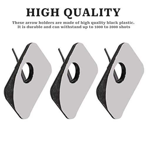 Sliverdew 6Pcs Arrow Rest for Recurve Bow, Plastic Archery Arrow Rest for Compound Bows, Black Recurve Bow Arrow Rest with Adhesive Back, Hunting Shooting Targeting Accessory for Right Hand