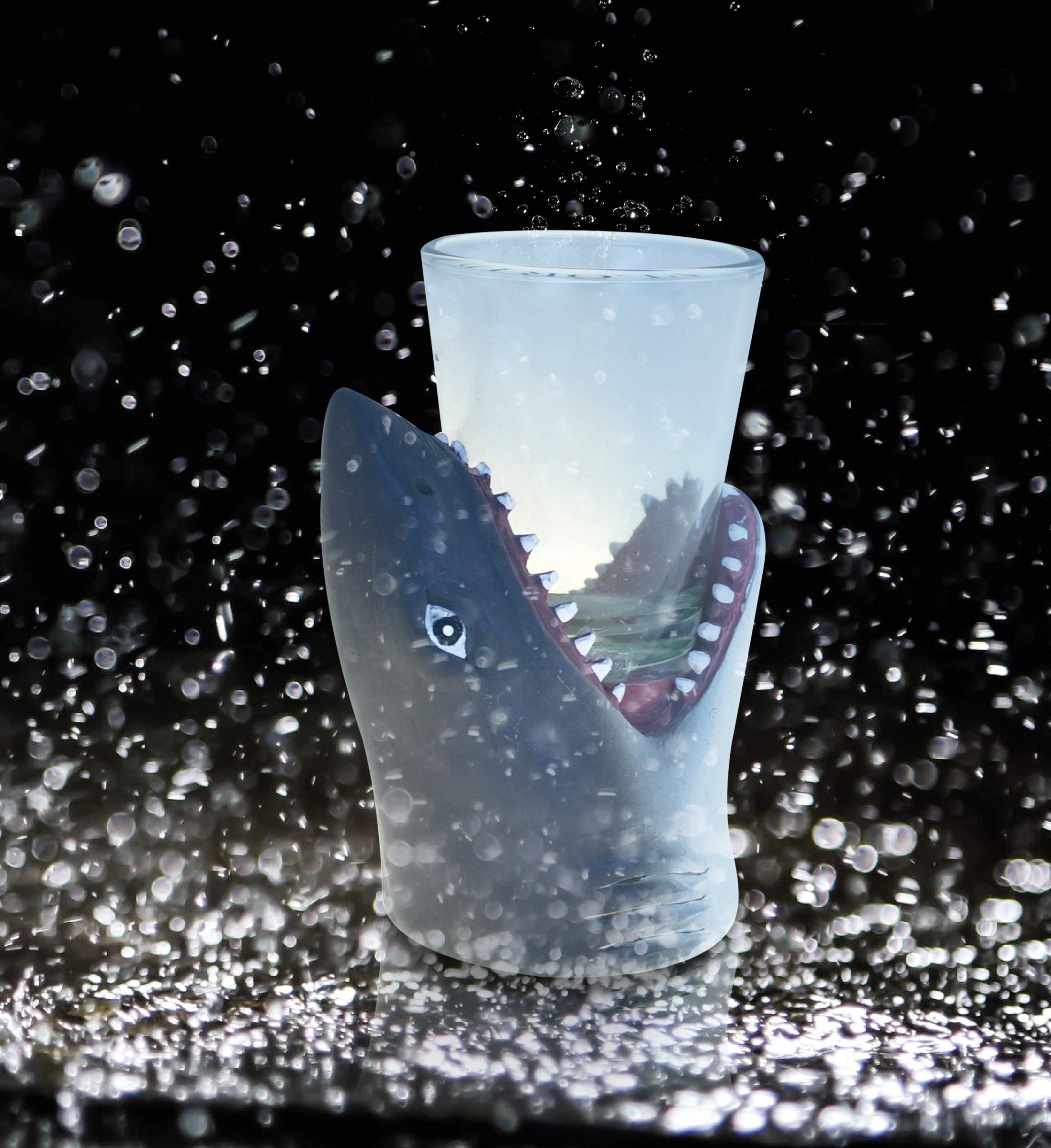 Puzzled Cool Shark Head Shot Glass - Novelty Glassware Home And Bar Liquer Accessory, Fun Ocean Life Shooter for Espresso And Alcohol Drinks - 4 Inches