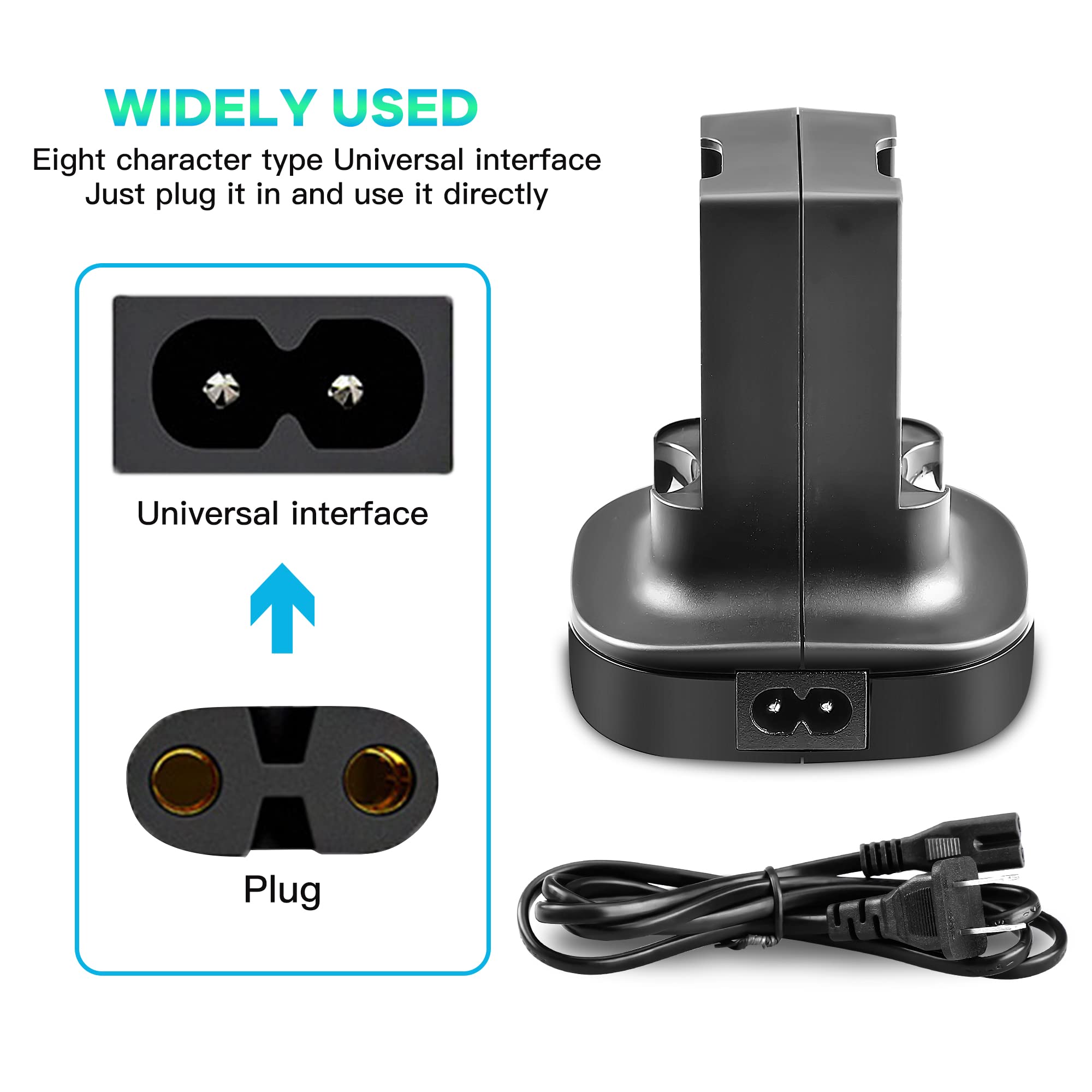 Rechargeable Battery for Xbox 360, 2 Pack Battery with Dual Charging Station Dock Charger Stand Base for Xbox 360 Wireless Controller Black
