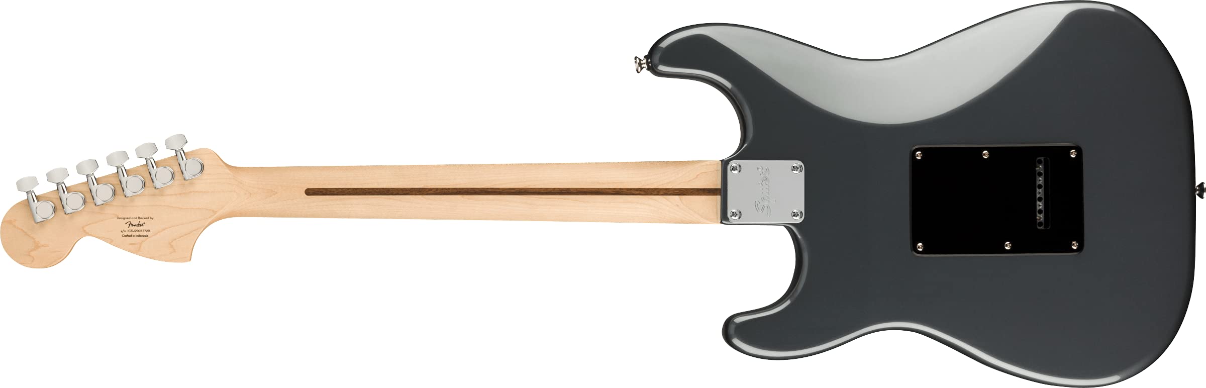 Squier Affinity Series Stratocaster Electric Guitar, Charcoal Frost Metallic, Laurel Fingerboard & Professional Series Instrument Cable, Straight/Straight, Black, 10ft