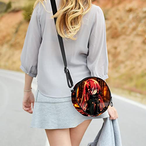 Wangsxing Small Crossbody Bag Anime Girl Round Purse Wallet Shoulder Bag
