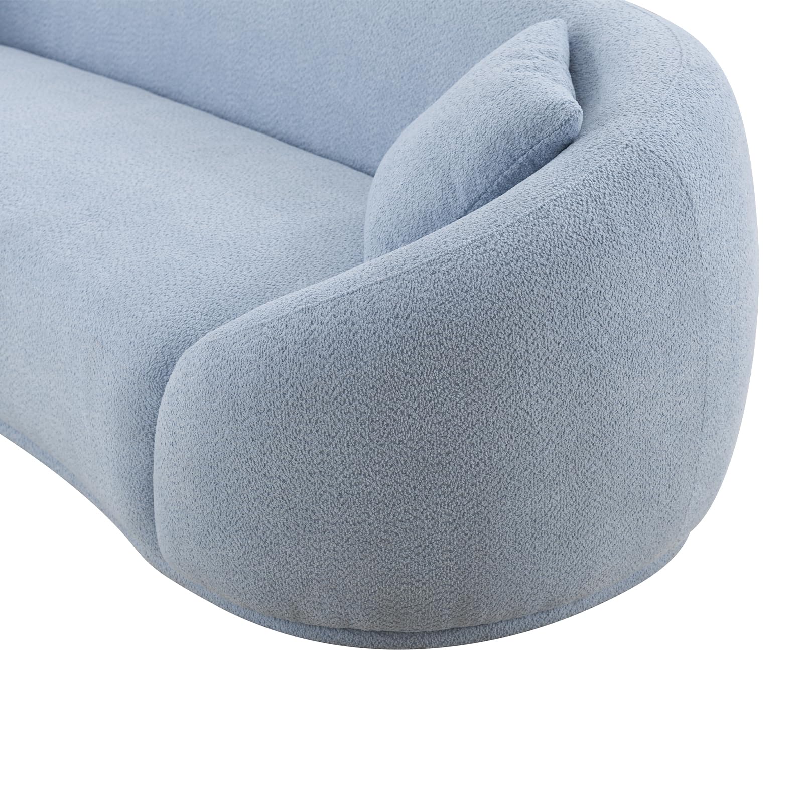 YOPENG 103.5" Curved Sofa Cloud Couch,Minimalist Luxury Boucle Fabric Deep Seat Sofa,Unique Comfy 4 Seater Curved Sofas for Living Room,Bedroom,Apartment,Small Space,2 Pillows,Camel