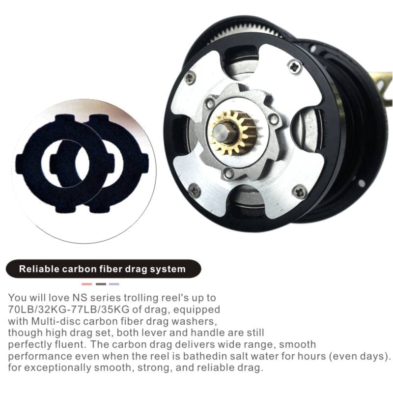 Slow Pitch Jigging Reels 66lbs Slow Jigging Reel Saltwater 6.3:1 Left Hand 9BB+2RB Jigging Reel Saltwater Conventional Reels