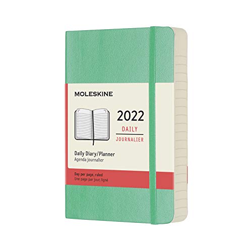 Moleskine Classic 12 Month 2022 Daily Planner, Soft Cover, Pocket (3.5" x 5.5"), Ice Green