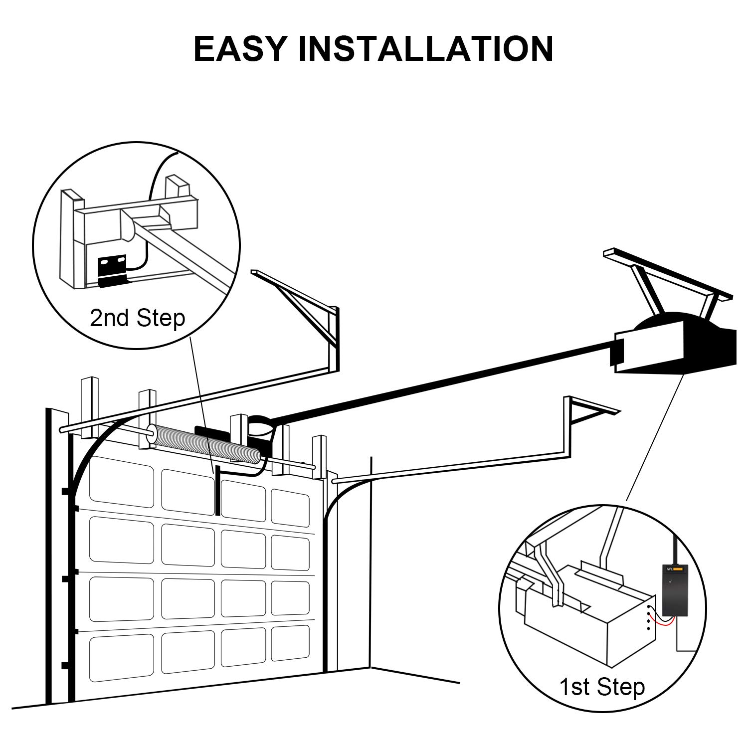 NPL New Model WiFi Smart Garage Door Opener Controller Smart Life/Tuya APP Wireless Remote Control from Anywhere Compatible with Alexa Google Assistant and IFTTT No hub Required