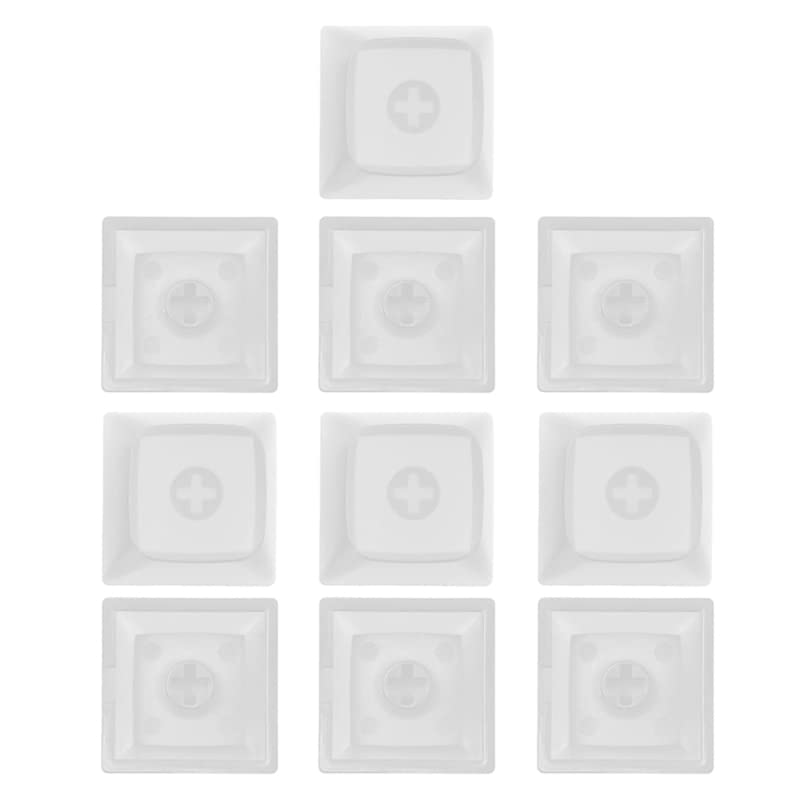 Yuisle DIY Gaming Keyboard 10Pcs XDA Profile Blank Key Transparent Layer PBT Color Backlit Keycaps for Mechanical Keyboard pbt Backlit keycaps
