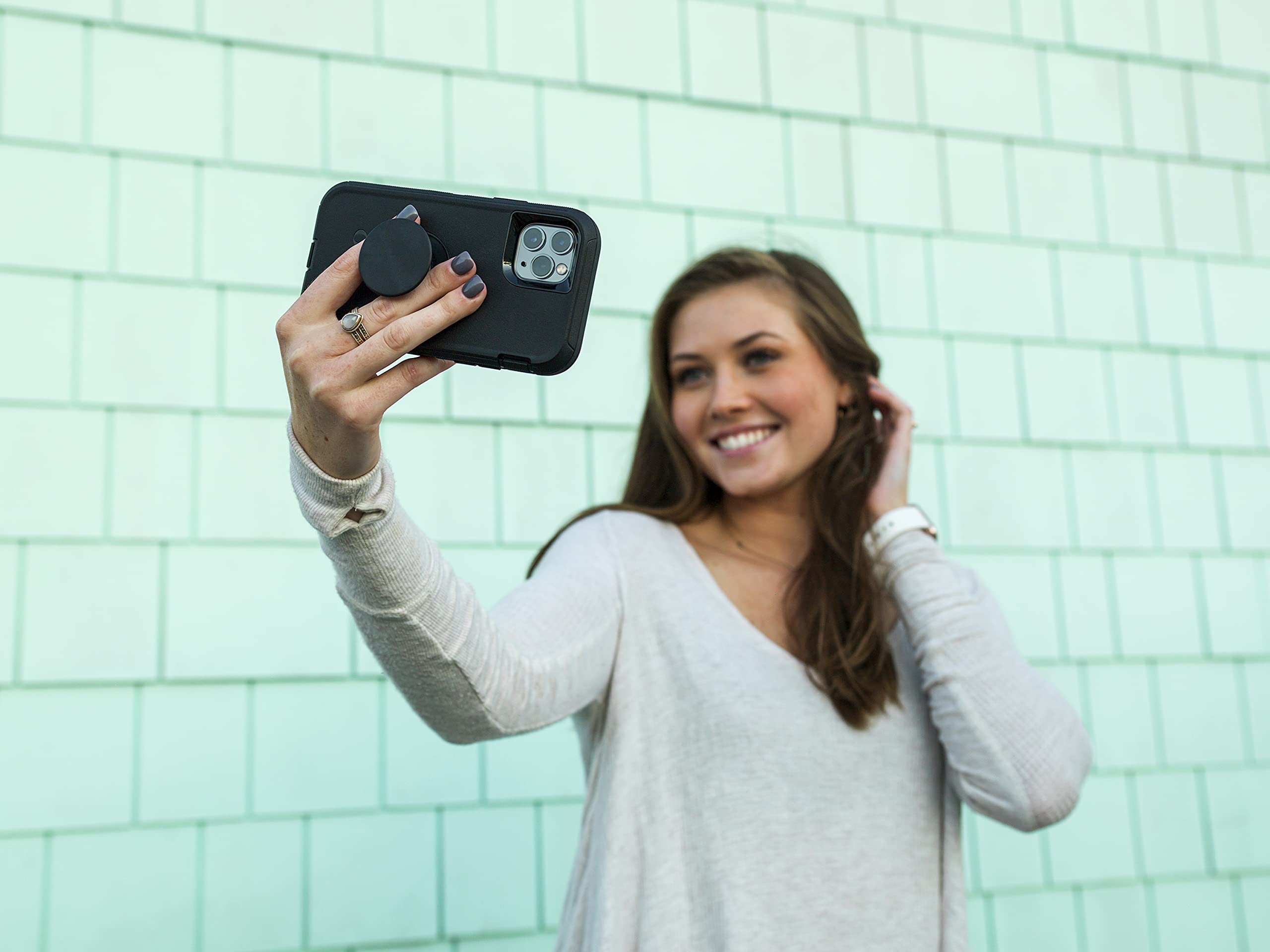 OtterBox + Pop Defender Series Case for iPhone 8 Plus & iPhone 7 Plus (ONLY - NOT Smaller 8/7) Non-Retail Packaging - Black