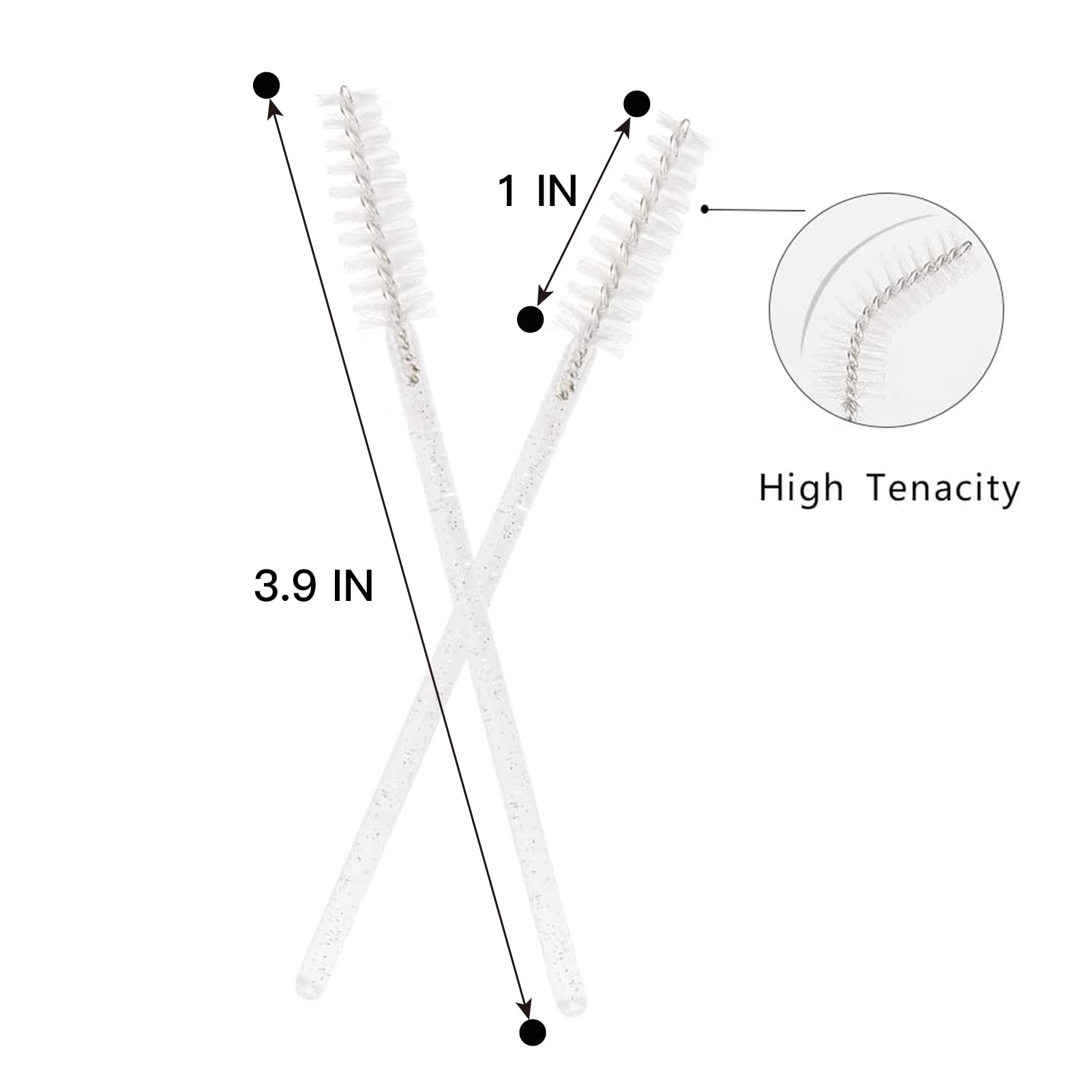 Yumflan 50 Pcs Disposable Eyelash Brushes, Eye Lash Brush, Mascara Wands, Spoolies for Eyelash Extensions, Makeup Supplies Kit Cleansing Glitter Applicator Tool Accessories Bristle (Crystal White)