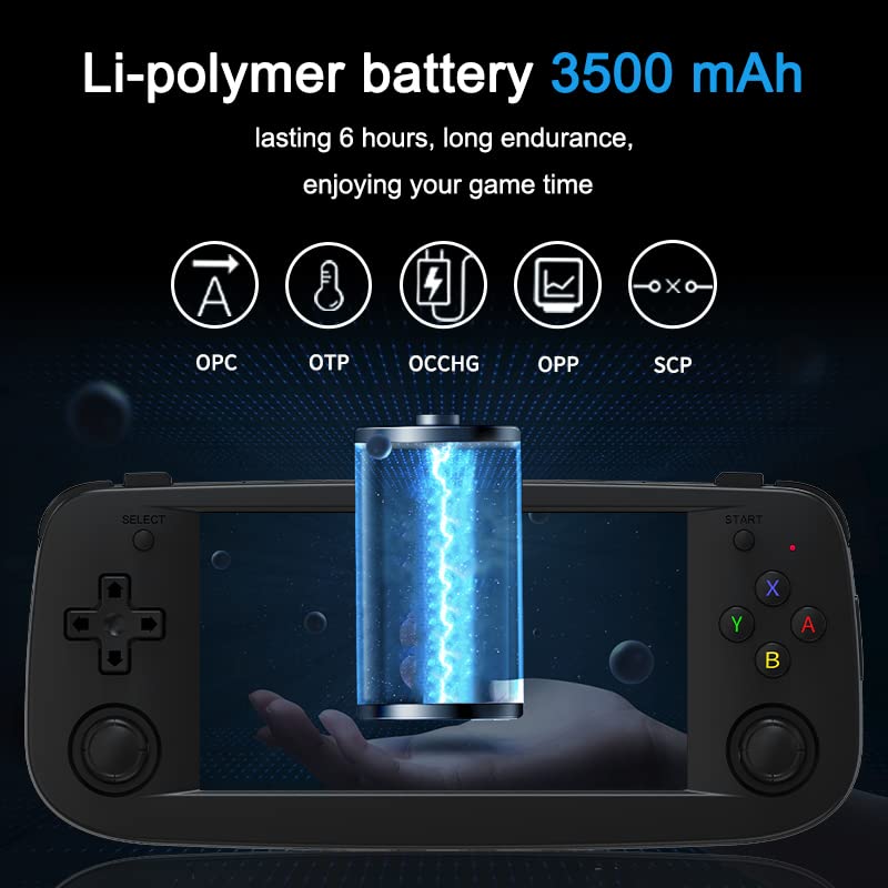 RG503 Handheld Game Console Support 5G WiFi 4.2 Bluetooth RK3566 64BIT 64G TF Card 4193 Classic Games Linux System 4.95Inch OLED Screen 3500mAh Battery(Blue)