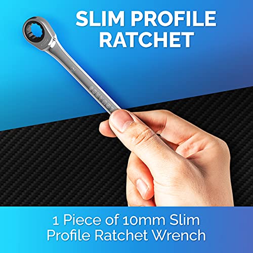 TOOLGUARDS 10mm Ratchet Wrench SLIM DESIGN 10mm Wrench