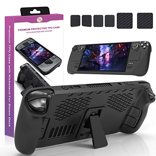 Tangaroa Steam Deck Case with Kickstand Steamdeck Case Accessories, Adjustable Protective Case for Steam Deck Protector, TPU Soft Cover - Shock-Absorption, Non-Slip, Anti-Scratch, Ergonomically