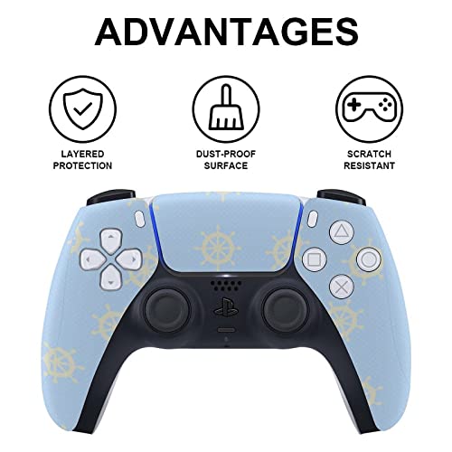 Steering Wheels Full Protective Skin Cover Design Wrap Decal Sticker Compatible with PS5 Digital Edition Console and Controller