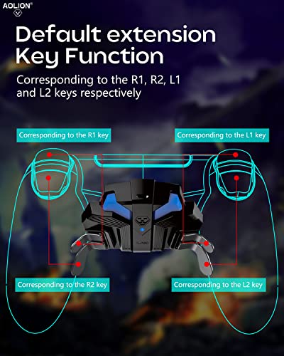 Paddles for PS4 Controller,AOLION Back Button Attachment for PS4 Controller Adapter Accessories with Custom Mapping & 4 Paddles,TURBO Function/Memory Function/Plug And Play, Suitable for PS4 Handles……
